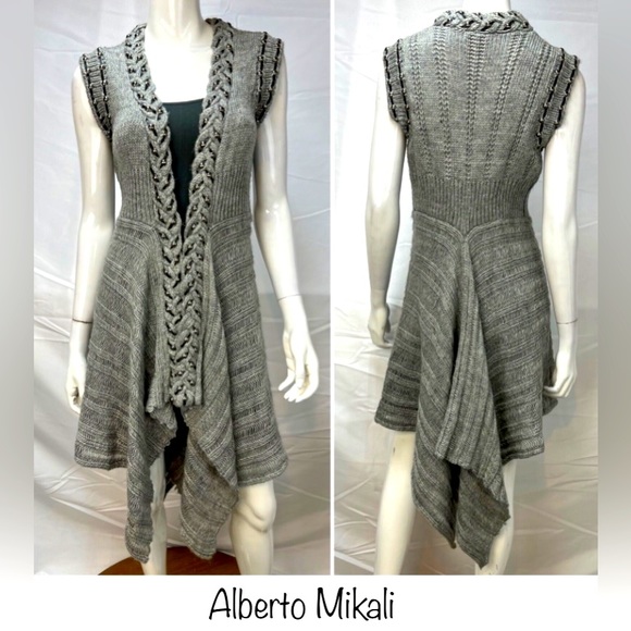 Alberto Makali | Sweaters | Alberto Makali Womens Xl Gray Wool Beaded ...